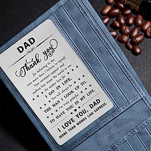 Gifts for Dad - Dad Engraved Wallet Card - Thank You Dad Gifts - Dad Gifts from Daughter Son - Dad Birthday Father's Day Card from Child