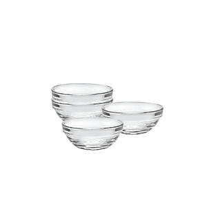 Duralex Made In France Lys 3-Inch Stackable Clear Bowl, Set of 4
