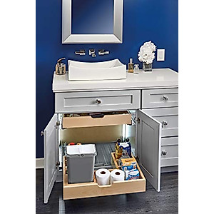 Innovative 30 Inch Vanity U-Shaped Undersink Base Cabinet Pullout Organizer Rev-A-Shelf 48630VSBSCBM1 Full Extension Soft-Close Slides