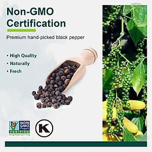 Soeos Table Ground Black Pepper, 18 oz (510g) Non-GMO, Freshly Peppercorn Powder Bulk, Packed to Keep Peppers Fresh, Ready to Use Peppercorns for Refill, Regular