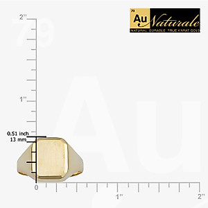 10k Yellow Gold Rectangular Signet Ring (13 mm, size 9)
