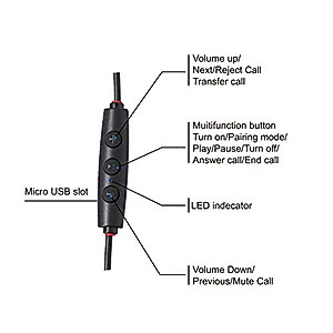 GEG Bluetooth Neckband Earphone Apt-X Sport Wireless Earbuds Bluetooth Version 4.2 with Hand Free Microphone Earphone Comfortable and Lightweight IPX4 Waterproof Earbuds Black