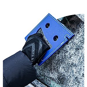 FrostGuard Scrape Buddy Car Ice Scraper Scrape with a Smile - Quickly Remove Frost, Ice and Snow from Your Vehicle Windows and Wiper Blades - Acrylic with Comfort Neoprene Sleeve - Blue Frost