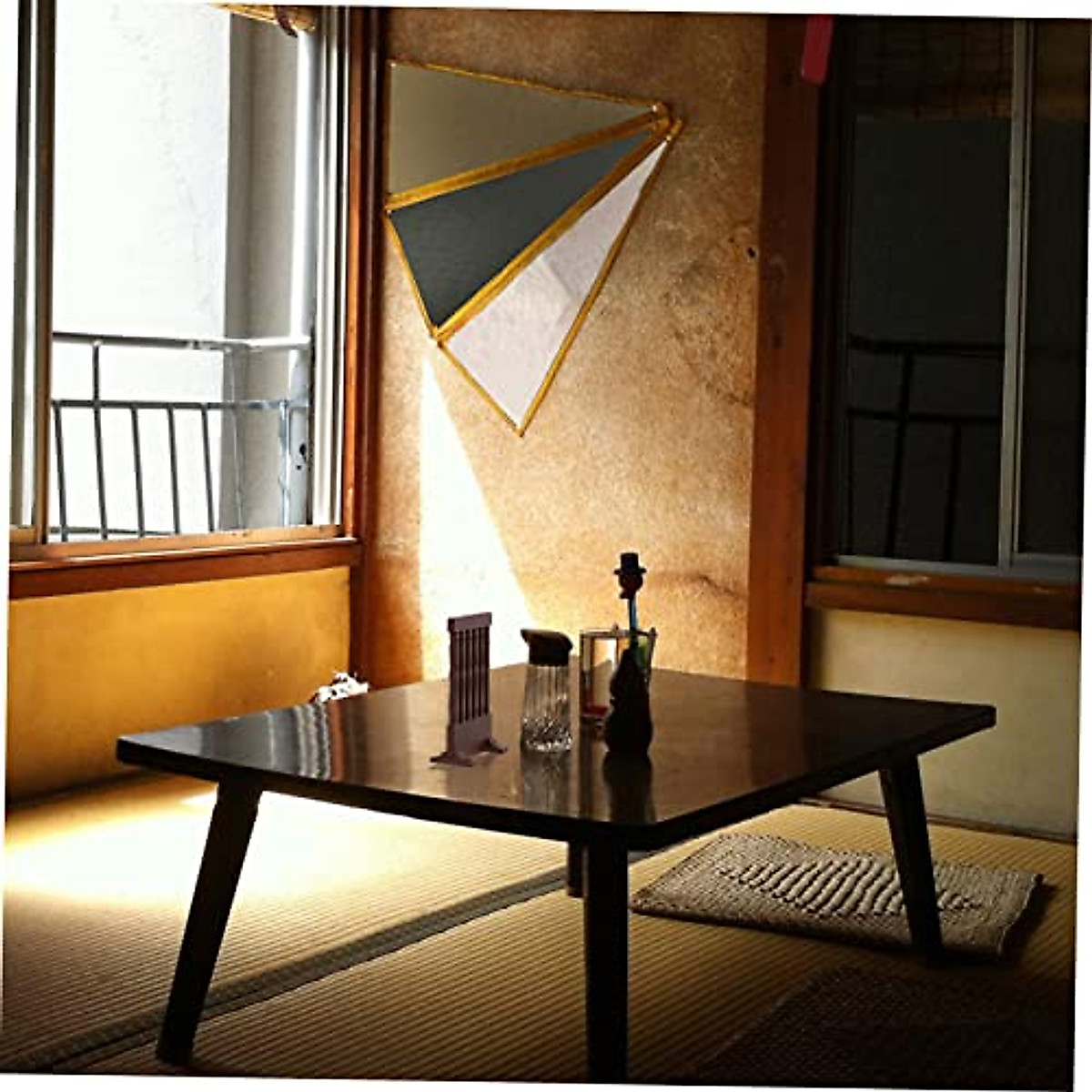 Cabilock 1pc Japanese Creative Screen Decor Mini Chinese Screen Mini Divider Screen Playhouse Mini Screen Japanese Screen Desk Topper Desktop Screen Ornament Screen Divider Wooden Black