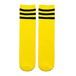 DRESHOW BQUBO Kids Toddler Soccer Socks Striped Knee High Cotton Uniform Sports Long Tube Socks for Boys Girls Child