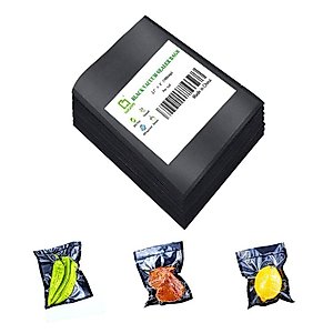 CANLENPK 2.7×4 Inch/7x10cm Mini Vacuum Sealer Bags,Small Precut Food Storage Bag,Seal Meal Snack Fruit Nut,Boil Steam Heat Freeze,Commercial Grade Heavy Duty Sealable Bags(100PCS,Black Back)