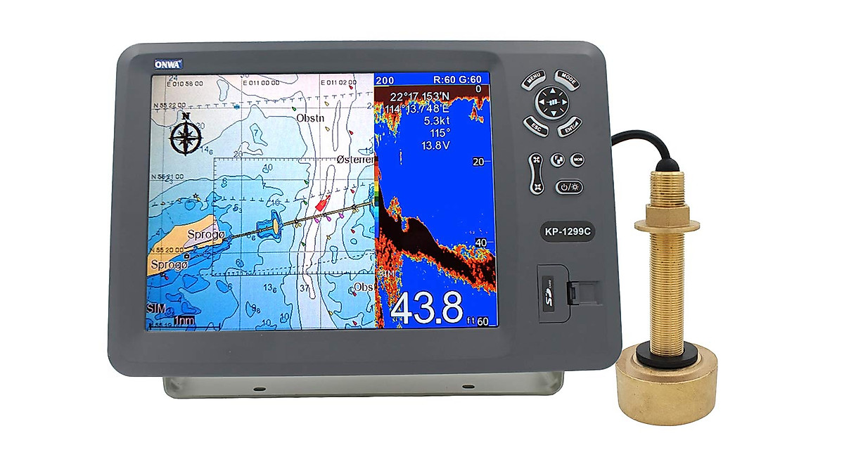 ONWA KP-1299C: 12.1-inch GPS Chart Plotter with Fish Finder (w/Bronze Transducer) — 🛍️ The ...