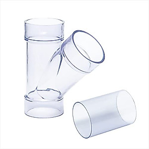 POWERTEC 2-1/2 Inch ID Y Fitting for 2-1/2 Inch OD Dust Collection Pipes, Adapters and Fittings with Splice for 2 1/2 Inch ID Dust Collection Hose Connector, 1 set (70320)