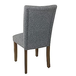 Homepop Home Decor | Upholstered Parsons Dining Chairs | Dining Chairs Set of 2 | Decorative Home Furniture, Gray Woven Fabric
