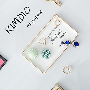 Kimdio Ceramic Jewelry Dish, Cactus Ring Holder, Trinket Tray Earrings Necklace Organizer, Gift for Wedding, Christmas, Birthday, Engagement Party