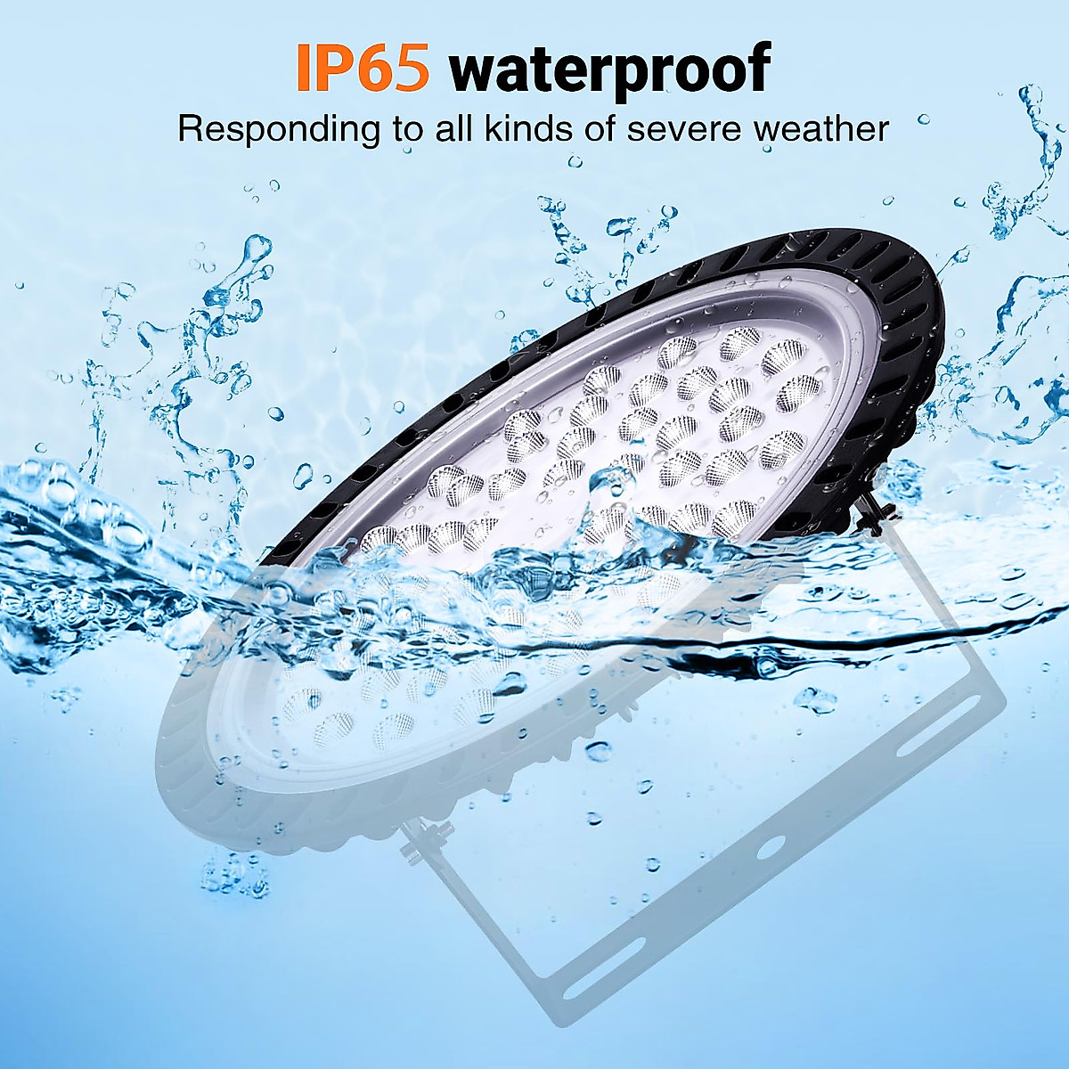 20 Pack LED High Bay Light 100W, UFO Industrial LED Lights 10000LM 6500K LED Shop Lights with US Plug 3' Cable Bay Lights, IP66 Warehouse Area Light Bay Lighting for Shop Garage Warehouse Workshop