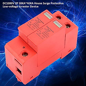 Protective Arrester Device，Home Lightning Protection DC 1000V 2P 20KA to 40KA Low Voltage Arrester Device for Lightning Protection Power Distribution and Control Appliances