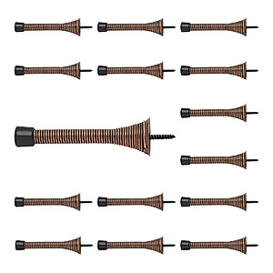 Built Industrial 15 Pack Bronze Spring Door Stops with Rubber Bumper (3.3 Inches)