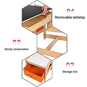 Costzon Kids Table and Chair Set, 3 in 1 Wooden Activity Table for Toddlers Arts, Crafts, Drawing, Reading, Playroom, Toddler Table and Chair Set w/ 2 in 1 Tabletop, Storage Space, Gift for Boy & Girl
