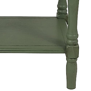 Decor Therapy Simplify End Table with Shelf, Antique Green