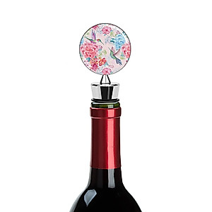 Tropical Flowers and Hummingbirds Wine Bottle Stoppers Reusable Cork Vacuum Plug for Champagne Glass Beverage Bottles