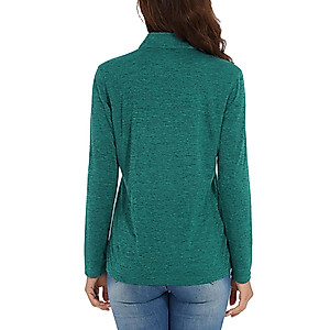 MAGCOMSEN Womens Shirts Long Sleeve Athletic Shirts for Women Sweatshirts for Women Running Shirts Uv Protection Shirts Jade Green M