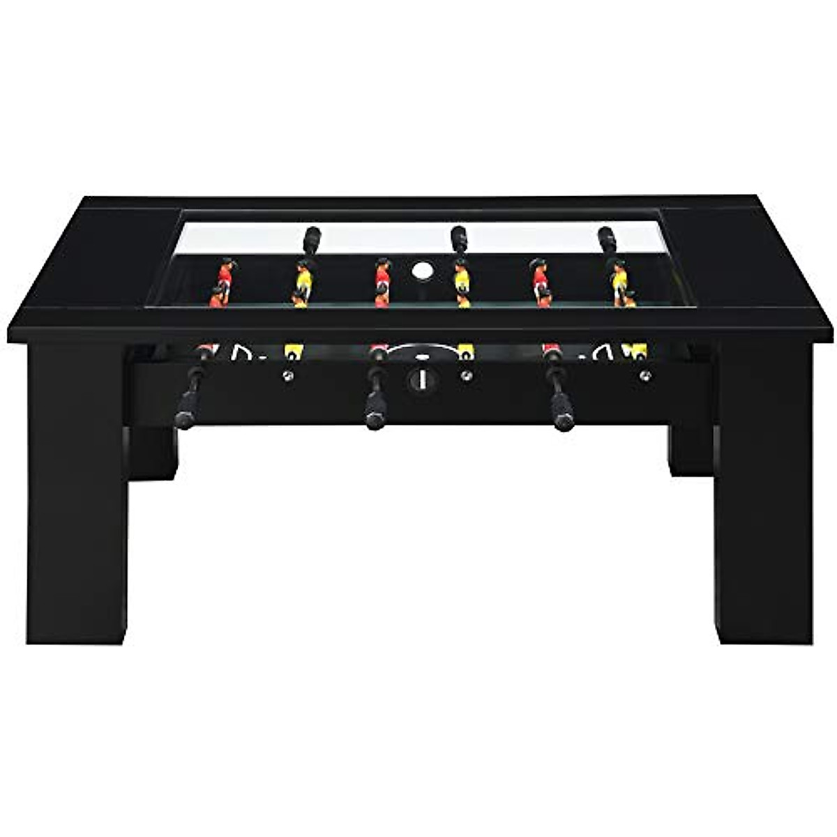 Hanover Foosball Coffee Table with Telescopic Rods and Counterbalanced Players, Black