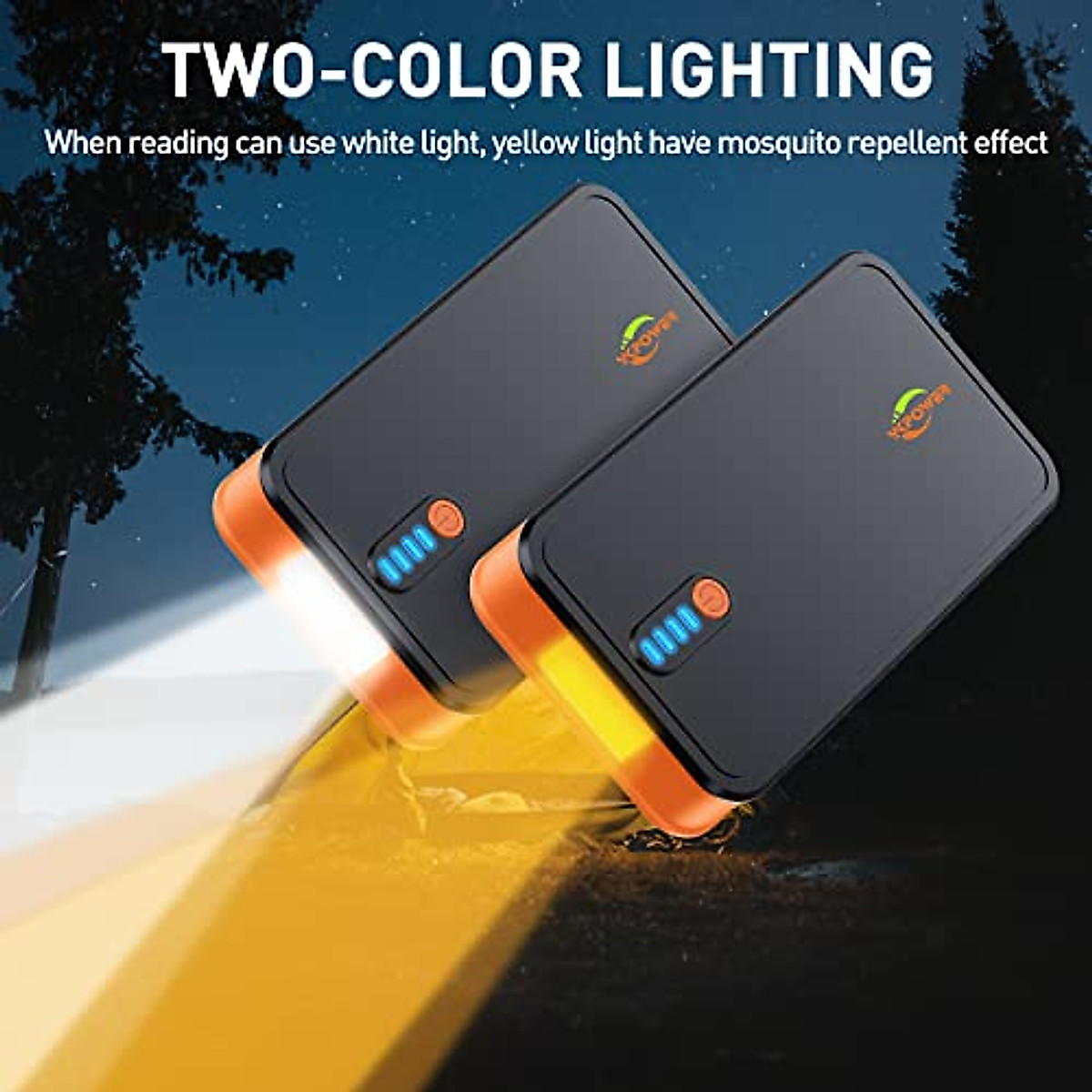 C YKPOWER Laptop Charger, 100W Portable Solar Power Station, 36000mAh Large Capacity/with AC Outlet/PD 45W Fast Charging, Used for Outdoor Camping, Supports Charging Electronic Devices Below 65W