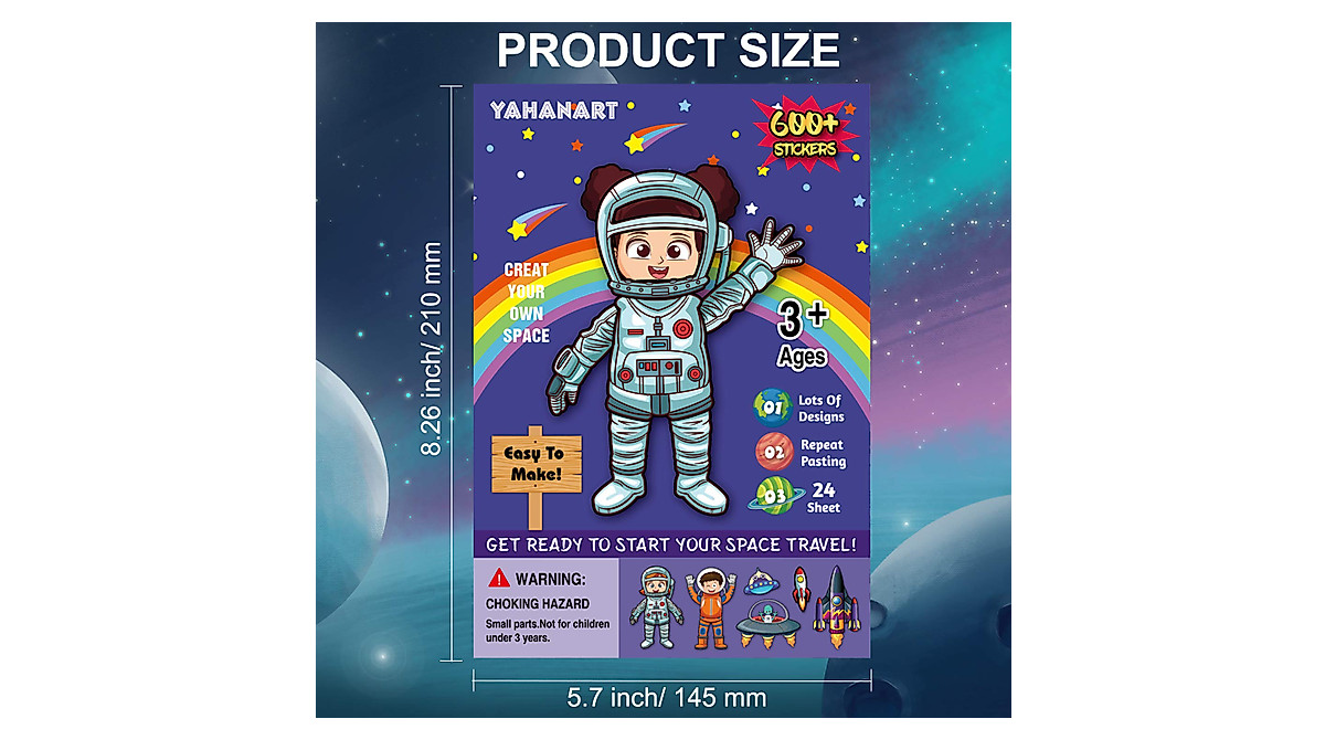 Konsait Outer Space Make Your Own Stickers for Kids - Fun & Creative Craft