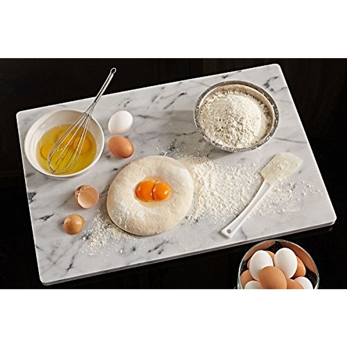 JEmarble Pastry Board 16x20 inch with Non-Slip Rubber Feets for Stability Perfect for Keep the Dough Cool and Chocolate Tempering(Premium Quality)