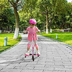 SANSIRP Swing Scooter for Kids, 3 Wheels Wiggle Scooter Foldable Self-Propelling Drift Kick Speeder Scooter with 3-Level Adjustable/LED Wheels for Boys Girls Ages 3-8