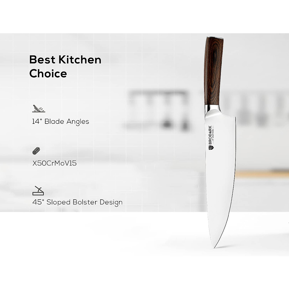 BRODARK Chef Knife Set Professional 6-Pieces Kitchen Knife, Ultra Sharp German Stainless Steel Cooking Knife Set, Ergonomic Handle Full Tang Forged Gift with Premium Box