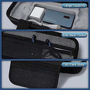 Wiilkac Carrying Case for ASUS ROG Ally, Protective Hard Shell Travel Case Built-in Foldable Stand & Charger Storage Impact-Resistant for Steam Deck Console Accessories