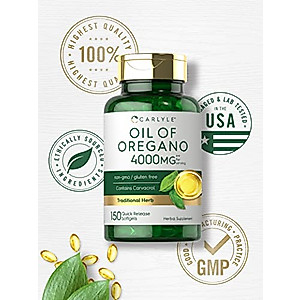 Carlyle Oregano Oil Extract | Max Potency | 150 Softgel Capsules | Non-GMO and Gluten Free Formula | Contains Carvacrol