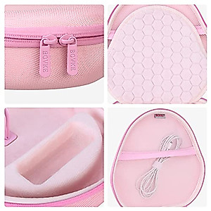 BOVKE Hard Carrying Case with Sleep Mode for Apple AirPods Max Wireless Over-Ear Headphones, AirPods Max Protective Portable Storage Bag with Mesh Pocket for Headphone Accessories, Pink