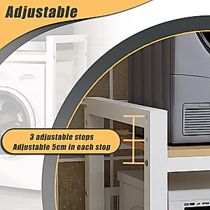 Dkjdssek Washing Machine Storage Rack, Over The Washer and Dryer Storage Shelf, Space Saver Storage Shelf for Washer with Adjustable Shelves, for Bathrooms Laundry Rooms Balconies
