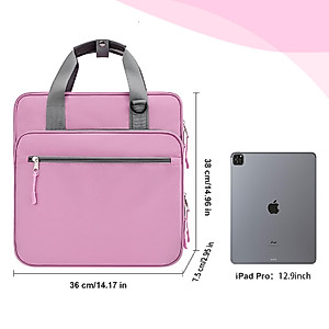 Betoores Zipper Binder, 3 Ring 2 Inch School Binder, 500 Sheet Capacity Binder with Zipper for Girl and Boy, Compatible with 13-Inch MacBook, Handle and Shoulder Strap Included (Pink)