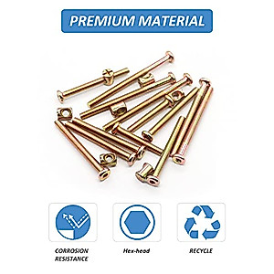 ALLWIN Crib Screws Hardware Replacement Kit - 24 Set Baby Bed Frame Bolts &Barrel Nuts Set for Delta/Graco/Dream On Me, M6x40mm/ 50mm/ 60mm/ 70mm/ 80mm Hex Drive Socket Cap Screws Barrel Nuts