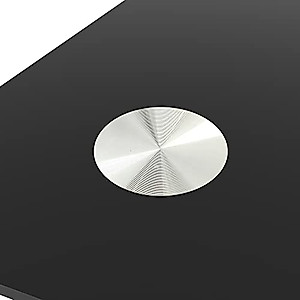 POULEII Dining Table Set for 6, 7 Piece Kitchen Dining Table Set, Modern Style Table with Tempered Glass Top, Faux Leather Chairs, for Kitchen & Dining Room