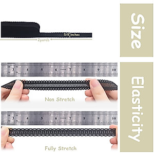 Bristlegrass Picot Loop Mesh Elastic Band 5/8" Frilly Lace Spandex Ribbon for Hair Tie Headband Lingerie Underwear Sewing Trim (Combo E-5/8 Inch X 24 Yards)