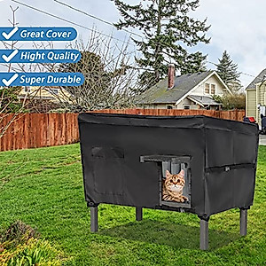 Rilime Outdoor Cat House Cover,cat Houses for Outdoor Cats Weatherproof Protector 35" L*22.5" W*19.7" H(Only Cover)
