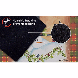 Toland Home Garden 800280 Snowman Garland Winter Door Mat 18x30 Inch Outdoor Doormat for Entryway Indoor Entrance