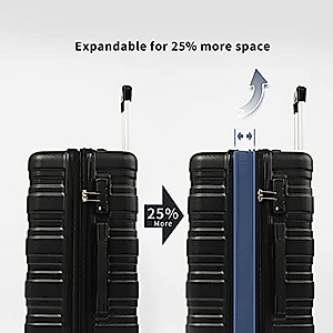 Merax Luggage Sets 3 piece Carry on Luggage Suitcase Sets of 3, Hard Case Luggage Sets Clearance Expandable