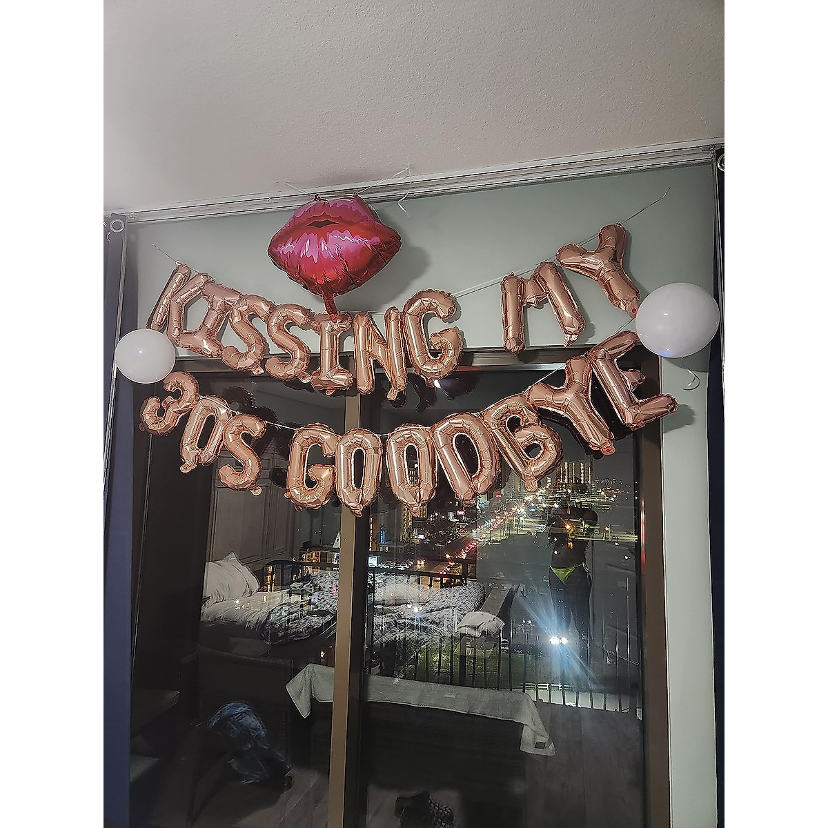 JeVenis Kissing My 30s Goodbye Decorations Kissing My 30s Goodbye Banner Balloons 40th Birthday Balloon Dirty 40 Balloon