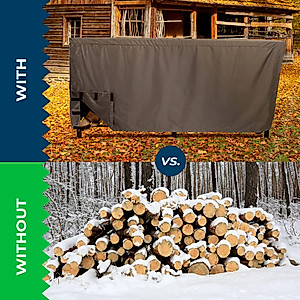 Hybrid Covers Firewood Rack Cover V2.0 suits 8 foot Wood Pile Log Rack Outdoor, Heavy Duty Firewood cover, Universal Size, 600D Marine Grade Waterproof Solution dyed fabric with Fade resistant UV