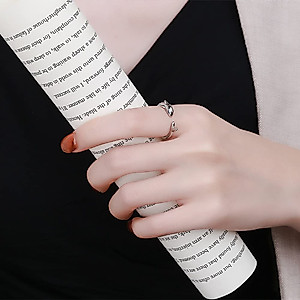 Cute Shark Open Rings Sea Animal Fish Blue Cubic Zirconia Eye for Women Men Sterling Silver Plated Expandable Adjustable Wrap Stackable Finger Knuckle Ring Fashion Christmas Birthday Dainty Jewelry Gifts Bff