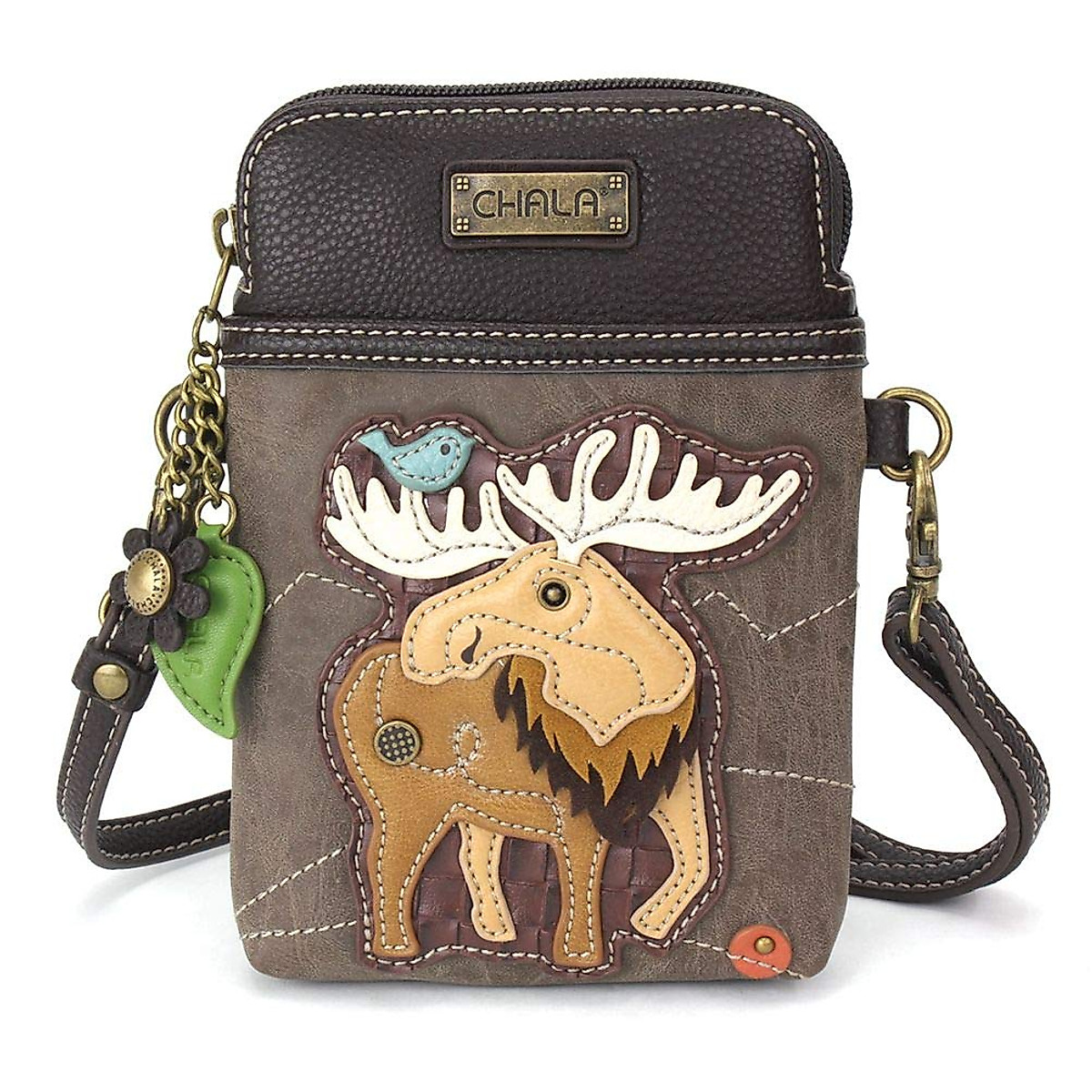 Chala Group Chala Handbags Moose Cellphone Crossbody Handbag - Convertible Strap, Stone Gray
