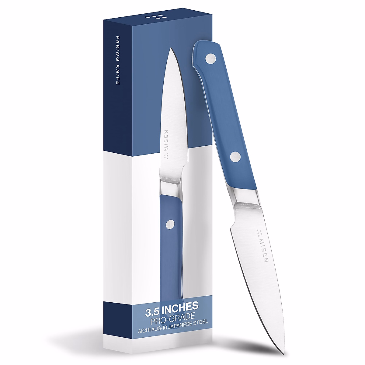 Misen 3.5-Inch Precision Paring Knife: Ideal for Fruits & Vegetables, High Carbon Stainless Steel, Ultra-Sharp, Includes Kitchen Blade Guard - Blue