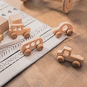 2PC Truck Shape Wooden Rattles Baby Teether Toys Montessori Inspired Teething Push Toys Perfect Shower Gift for Baby