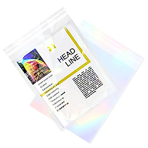 Harhana Holographic Resealable Bags For Small Business, 11x14 Holographic Cellophane Bags Self Adhesive For Convenient Packaging - 11x14 100 pcs