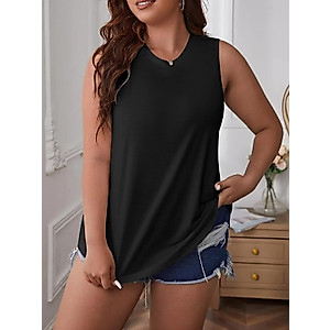 Bliwov Womens Fashion Tank Tops Crewneck Loose Fit Basic y2k Going Out Clothes Casual Summer Sleeveless Shirts for Women 2024 Black