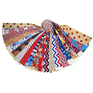 20 2.5" Patriotic Jelly Roll/20 Different - 1 of Each Prints WOF #2