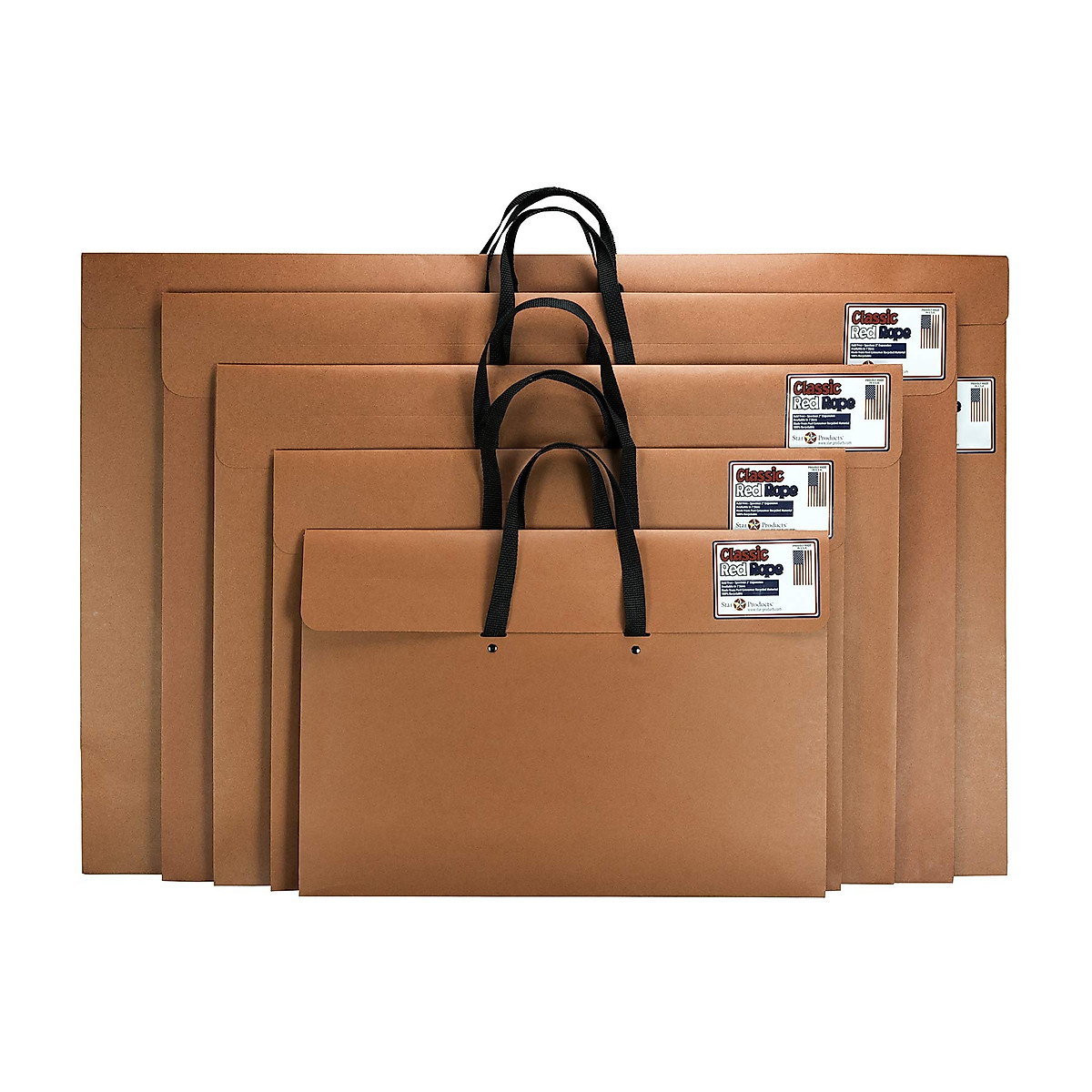 Star Products 17 x 22, Classic Red Rope, Paper Artist Portfolio with Soft Woven Handle – Poster, Art Storage, 17" x 22"