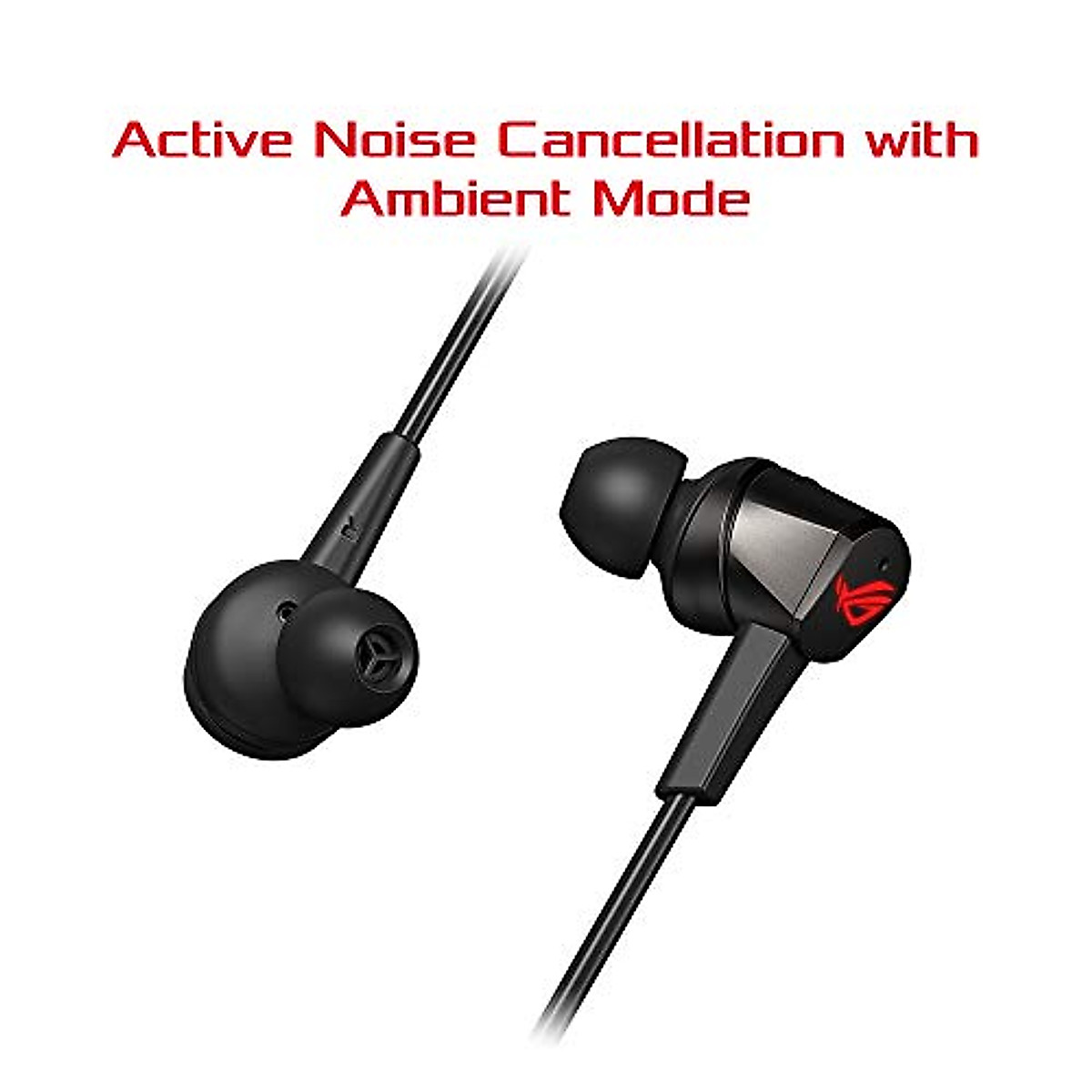 ASUS ROG Cetra in-Ear Gaming Headphones with Active Noise Cancellation (ANC), 10mm ASUS Essence Drivers and USB-C Connector for PC, PS4, Mobile and Nintendo Switch
