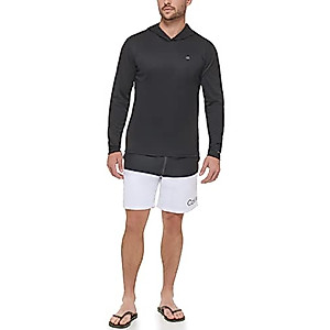 Calvin Klein Men's Standard Quick Dry UPF 40+ Hoodied Top, Black, Medium
